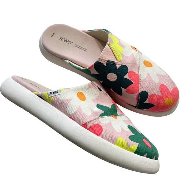 Toms | Shoes | Toms Alpargata Mallow Mule Floral Slide Sandals Women 95 ...